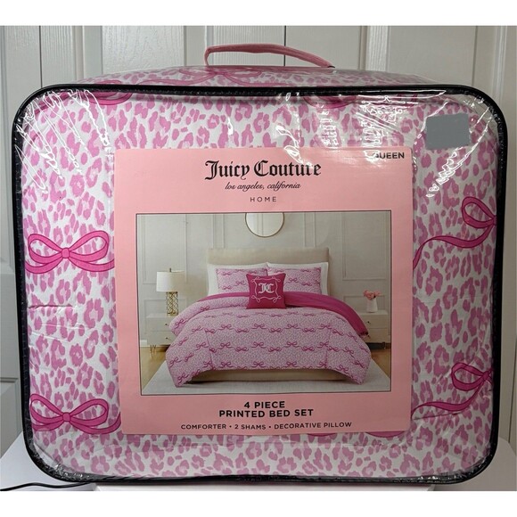 Juicy Couture | Bedding | Juicy Couture Pink Leopard Print With Bows ...